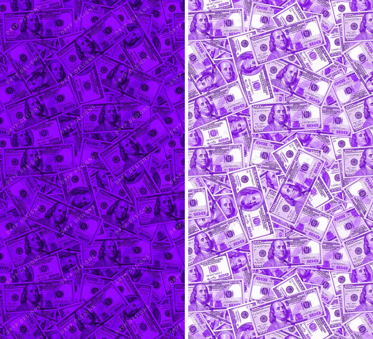 Purple Money Background 100 Dollar Bills Seamless Digital - Etsy
