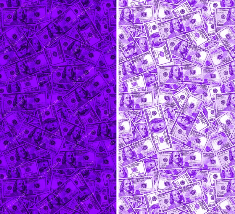 Purple Money Background 100 Dollar Bills Seamless Digital - Etsy