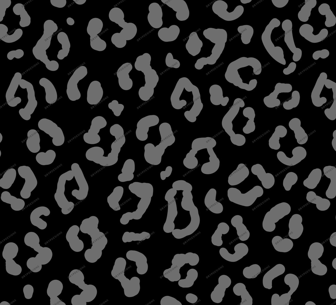 Black + Gray Leopard Print Seamless Background Pattern - Dark Bold ...