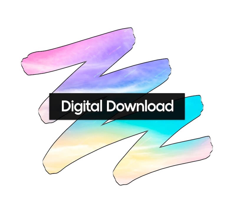 Rainbow Pastel Clouds Digital Paper Background Vibrant Sky - Etsy