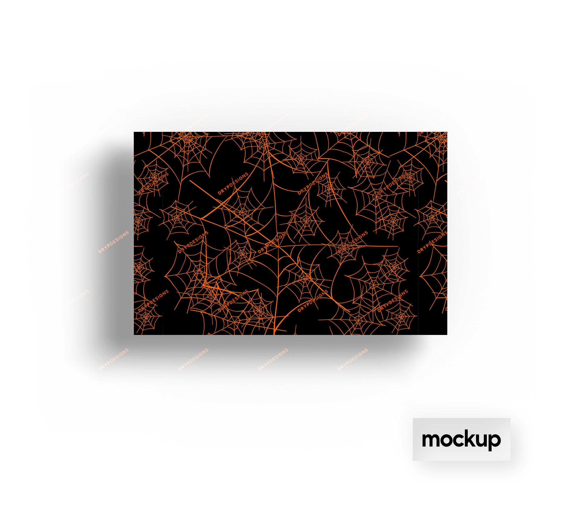 Seamless Spiderweb Background Pattern - Black + Orange Halloween ...