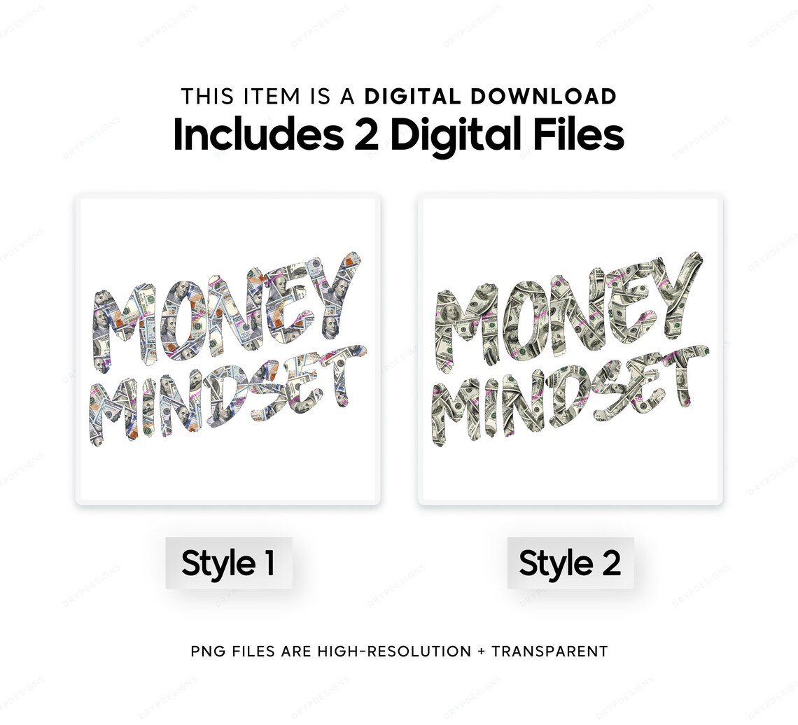 Money Mindset PNG Graphic - Money Pattern Entrepreneur Words ...