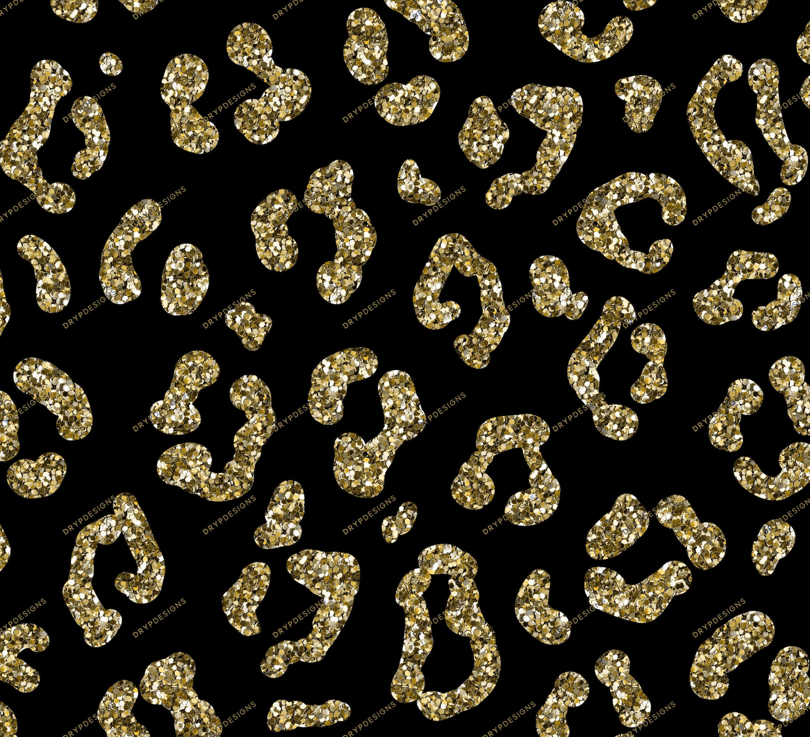 Black Gold Glitter Seamless Leopard Print Background Pattern - Etsy