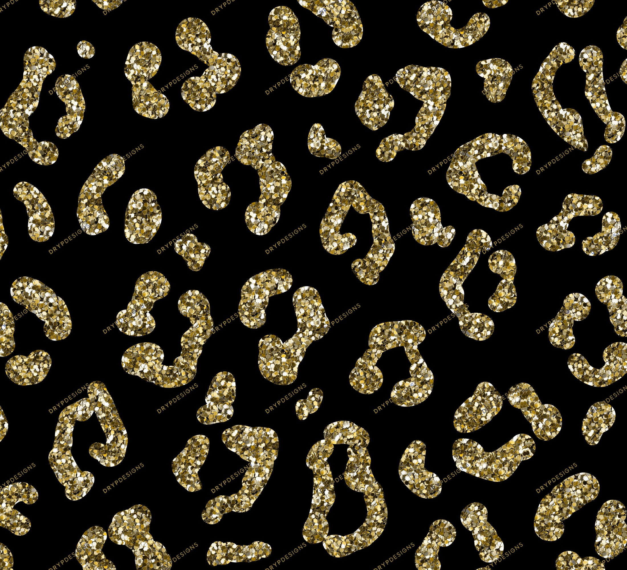 Black Gold Glitter Seamless Leopard Print Background Pattern - Etsy