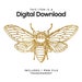 Gold Glitter Bee PNG - Transparent Gold Bee Outline Clipart Digital ...