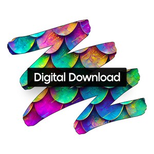 Rainbow Mermaid Scales Seamless Digital Paper Background - Vibrant ...