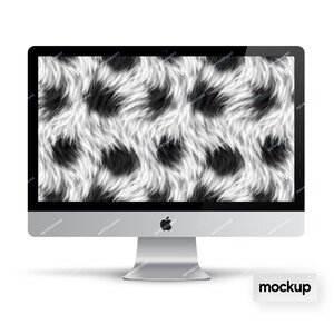 Black + White Spotted Animal Fur Seamless Digital Paper Background Texture - Realistic Faux Fur ...