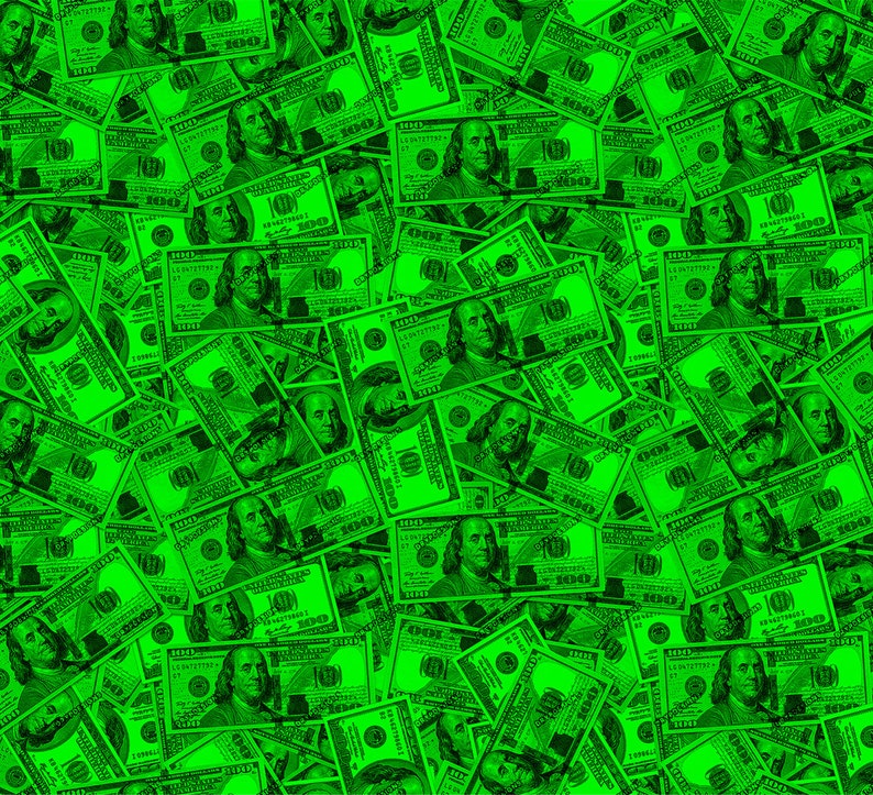 Green 100 Dollar Bills Money Seamless Digital Paper Background - 100 ...