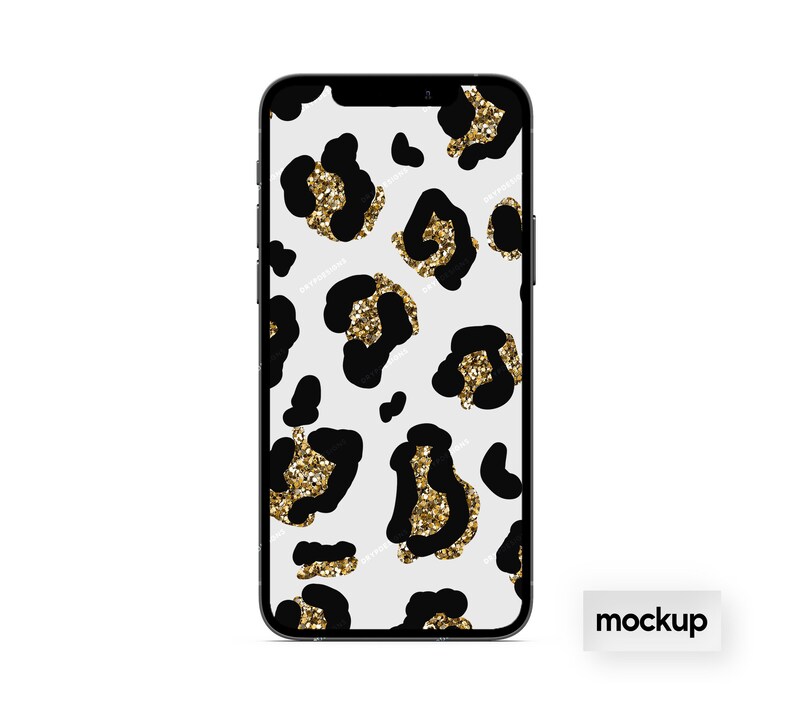 Black Gold Glitter Leopard Print PNG Seamless Leopard | Etsy