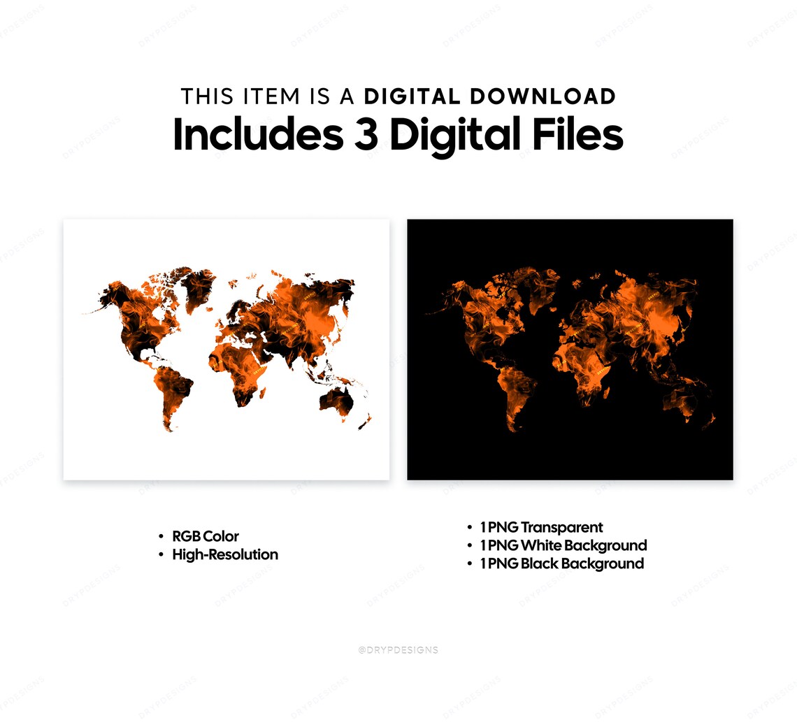 World on Fire Burning World Map PNG Graphic Fire Textured - Etsy