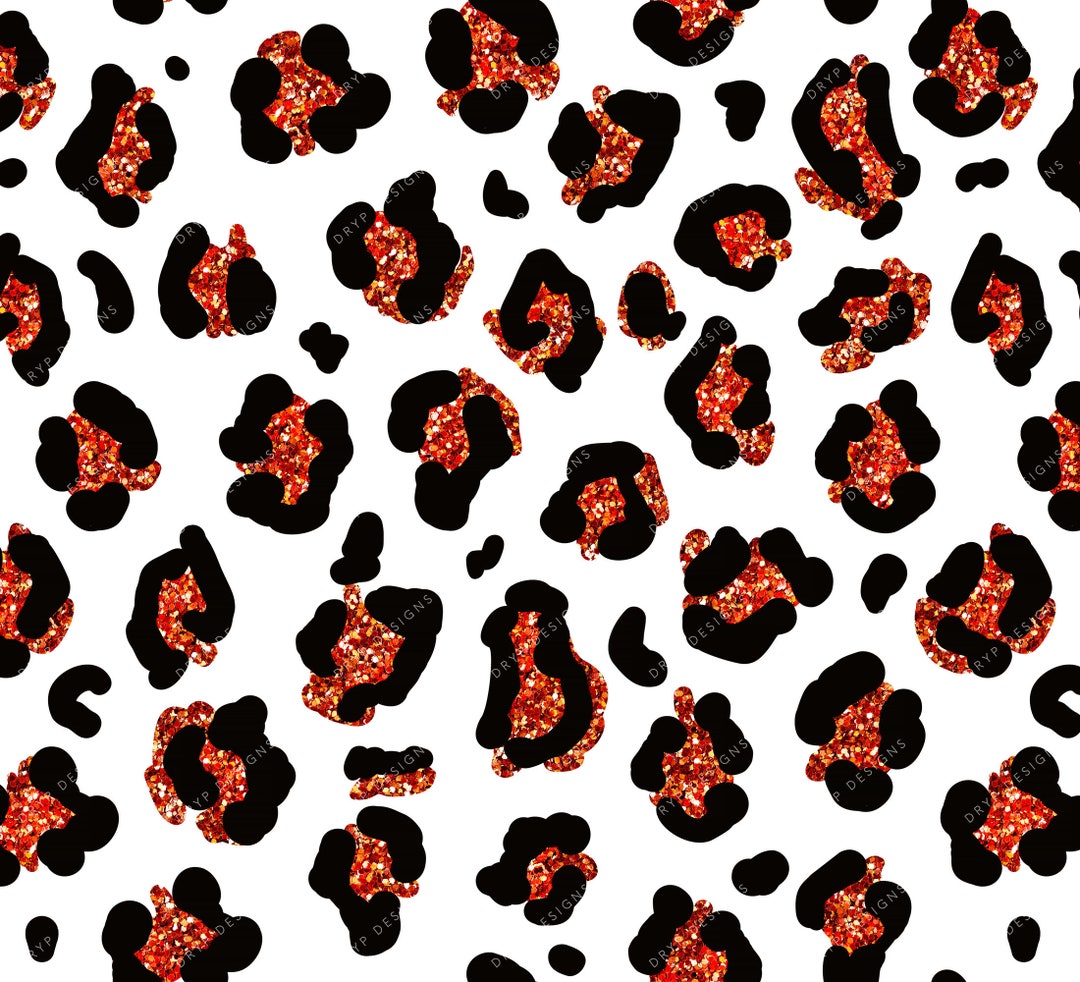 Golden Red Glitter Leopard Print PNG - Seamless Leopard Print Pattern ...