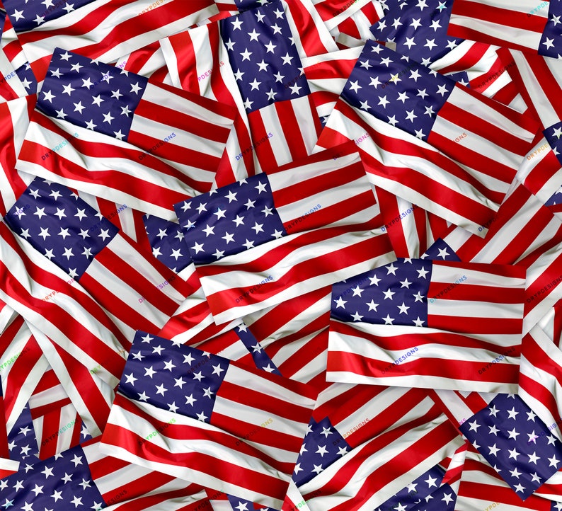 US American Flag Seamless Background Pattern - Patriotic Digital Paper ...