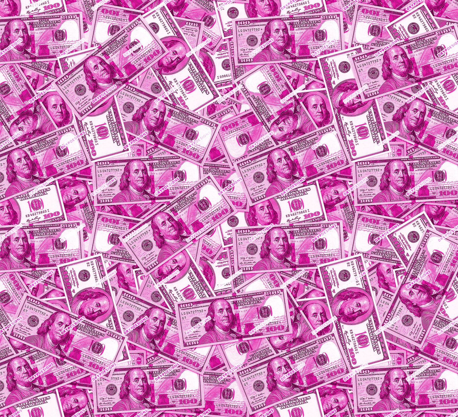 Pink Money Background - 100 Dollar Bills Seamless Digital Paper Cash ...