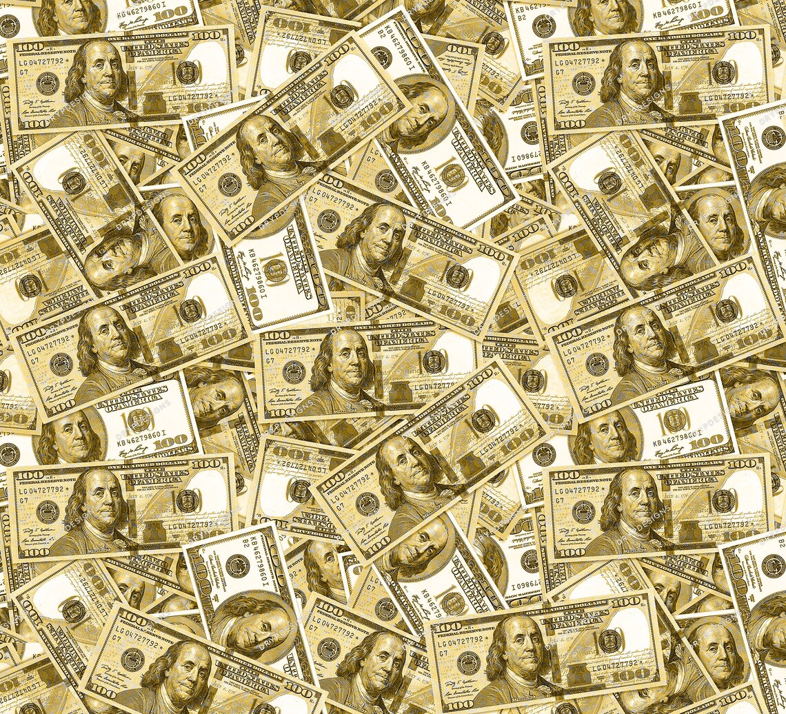 Gold Money Digital Background 100 Dollar Bills Seamless - Etsy