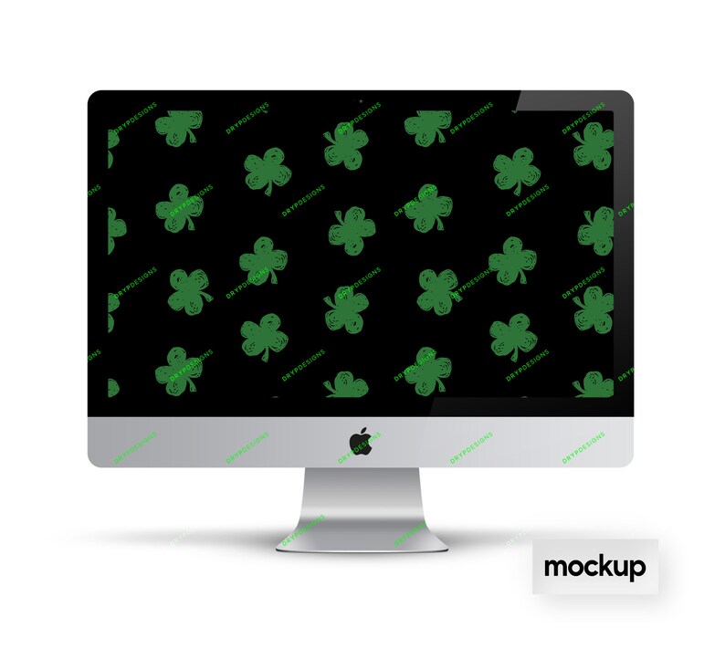 Green Shamrock Seamless Digital Paper Background Pattern - Hand Drawn ...