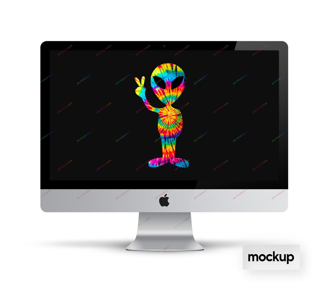 Peacin' Tiedye Alien Man PNG Graphic Psychedelic Outer - Etsy