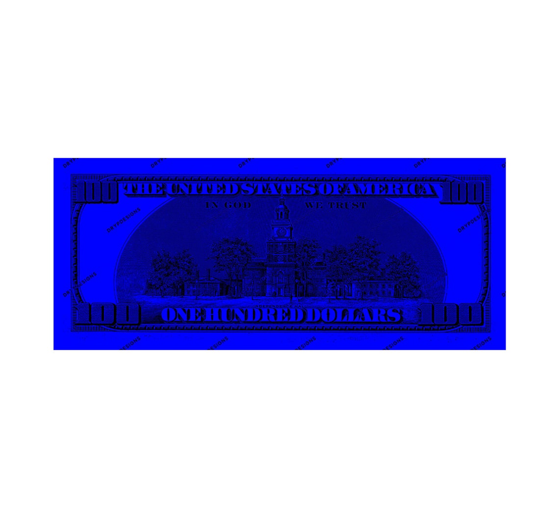 Royal Blue 100 Dollar Bill Money PNG Graphic US One Hundred - Etsy
