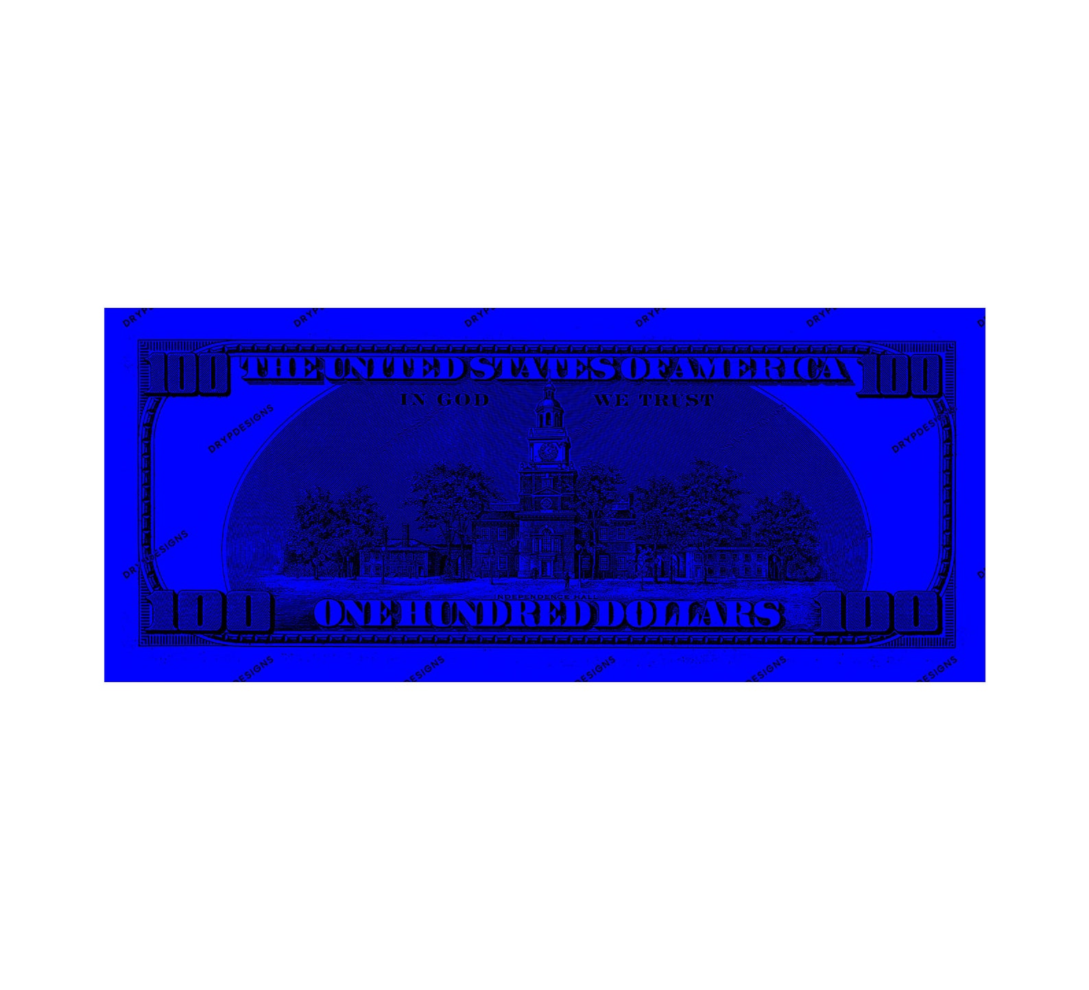 Royal Blue 100 Dollar Bill Money PNG Graphic - US One Hundred Dollar ...