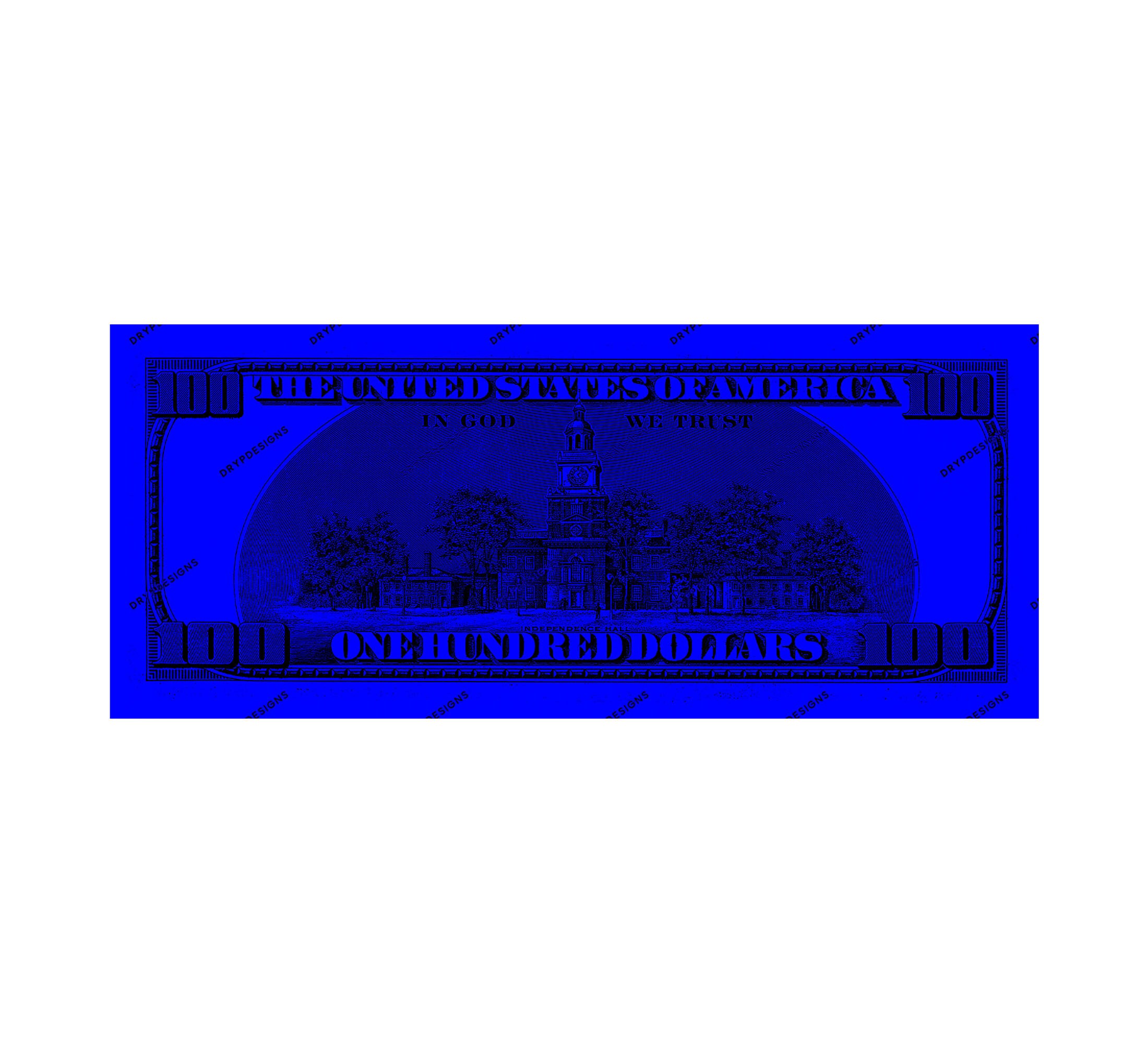 Royal Blue 100 Dollar Bill Money PNG Graphic US One Hundred - Etsy