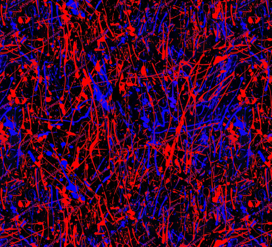 Blue Red Paint Splatter Seamless Digital Paper Background - Etsy