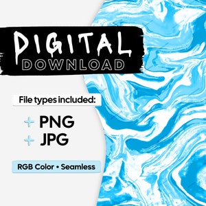 Ice Blue + White Marble Seamless Background Texture - Light Blue ...
