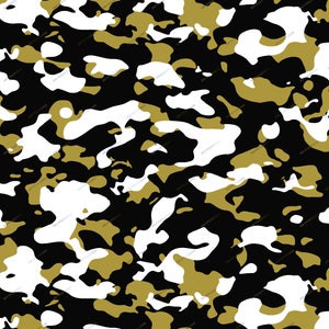 Black + White + Gold Camo Seamless Background Pattern - Military ...