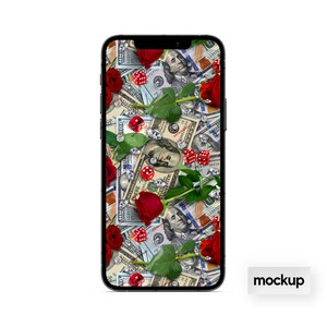 Red Roses + Dice + Diamonds Over Dollar Bills Seamless Digital Paper ...