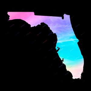 State of Florida SVG + PNG Digital Graphic - Vibrant Florida Map ...