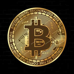 Digital Bitcoin SVG + PNG Graphic - Cryptocurrency Design - Instant ...