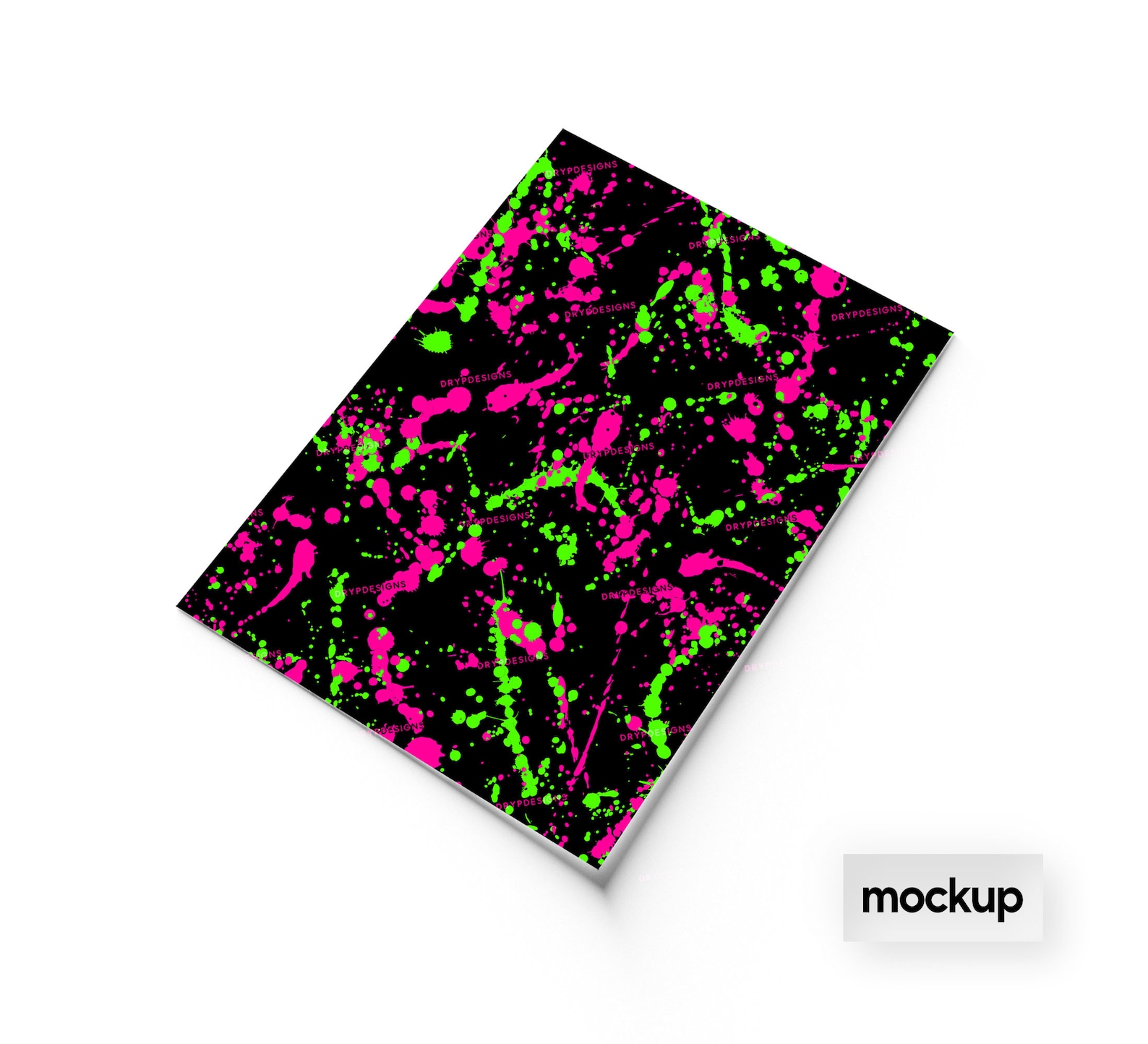 Pink + Green Neon Paint Splatter Seamless Digital Paper Background ...