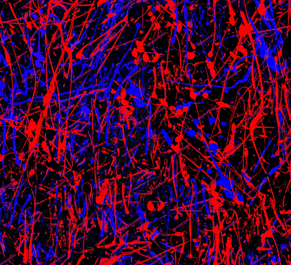 Blue Red Paint Splatter Seamless Digital Paper Background - Etsy