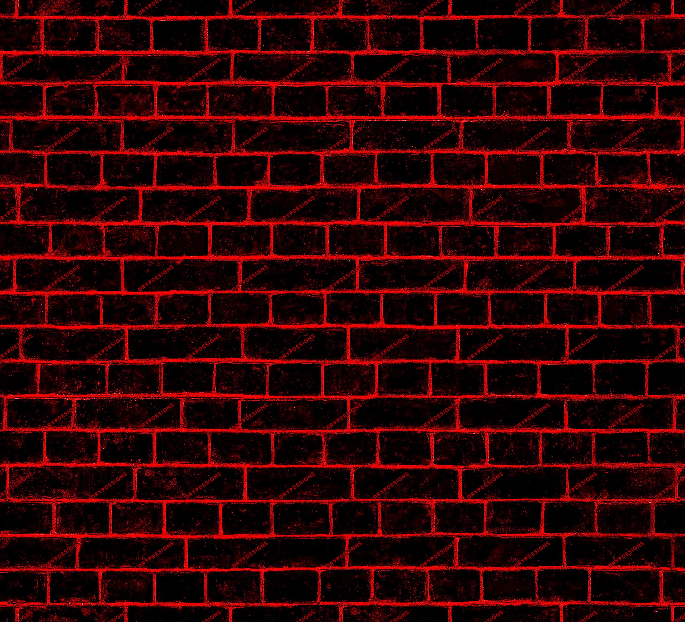 Red Neon Brick Wall Seamless Background Texture Vibrant - Etsy