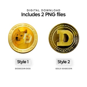 Gold Dogecoin Crypto PNG Bundle Digital Download - Etsy