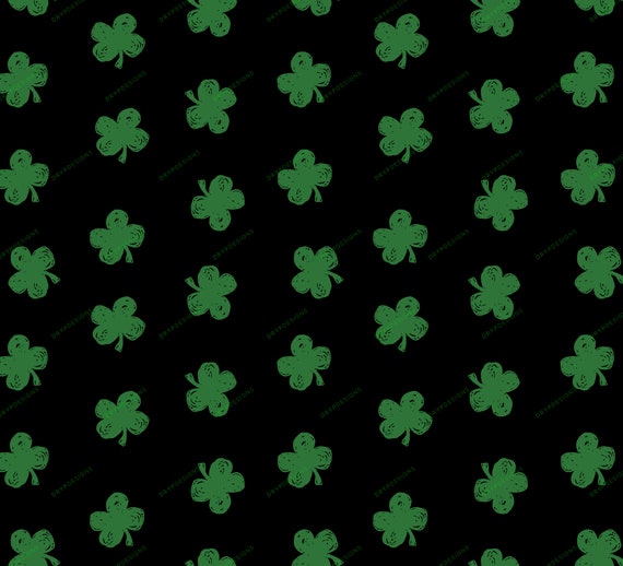 Green Shamrock Seamless Digital Paper Background Pattern | Etsy