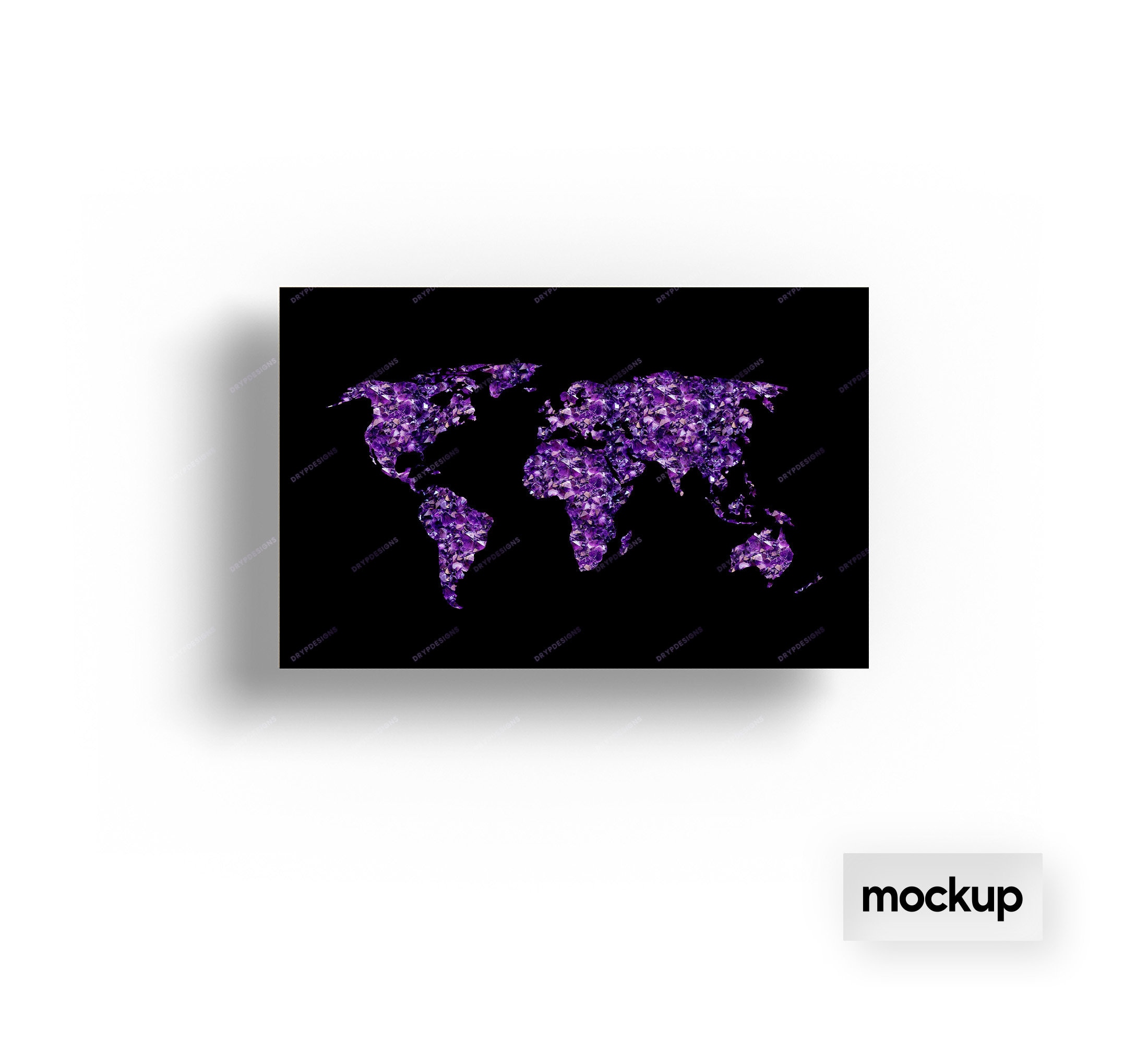 Purple Crystal World Map PNG Graphic Gemstone Crystal - Etsy