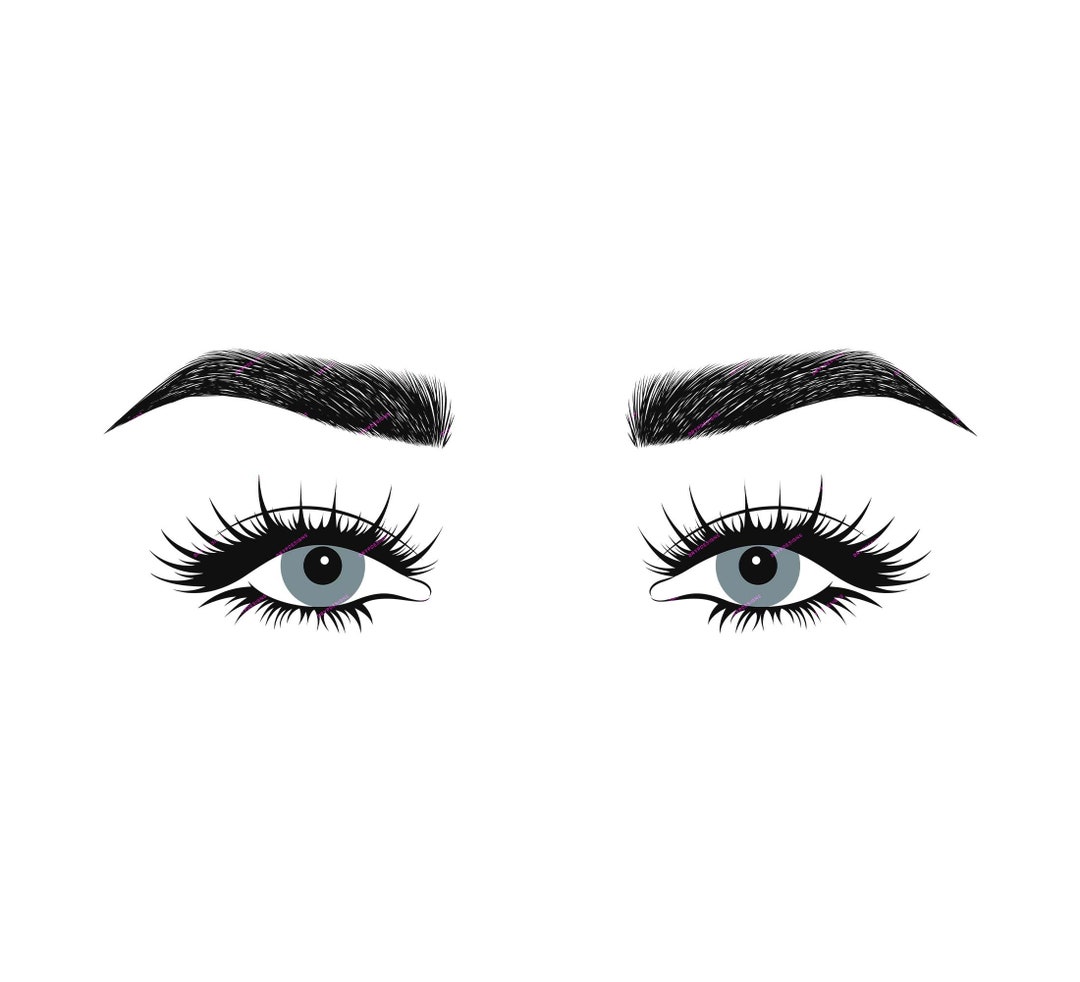 Wispy Lashes + Perfect Brows SVG + PNG Hazel Eyes Wispy Eyelash ...