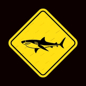 Caution Shark PNG + SVG Graphic - Marine Life Sign Symbol - Instant ...