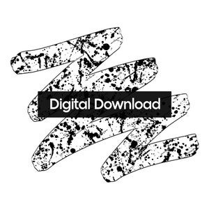 Black + White Paint Splatter Seamless Digital Paper Background Texture ...