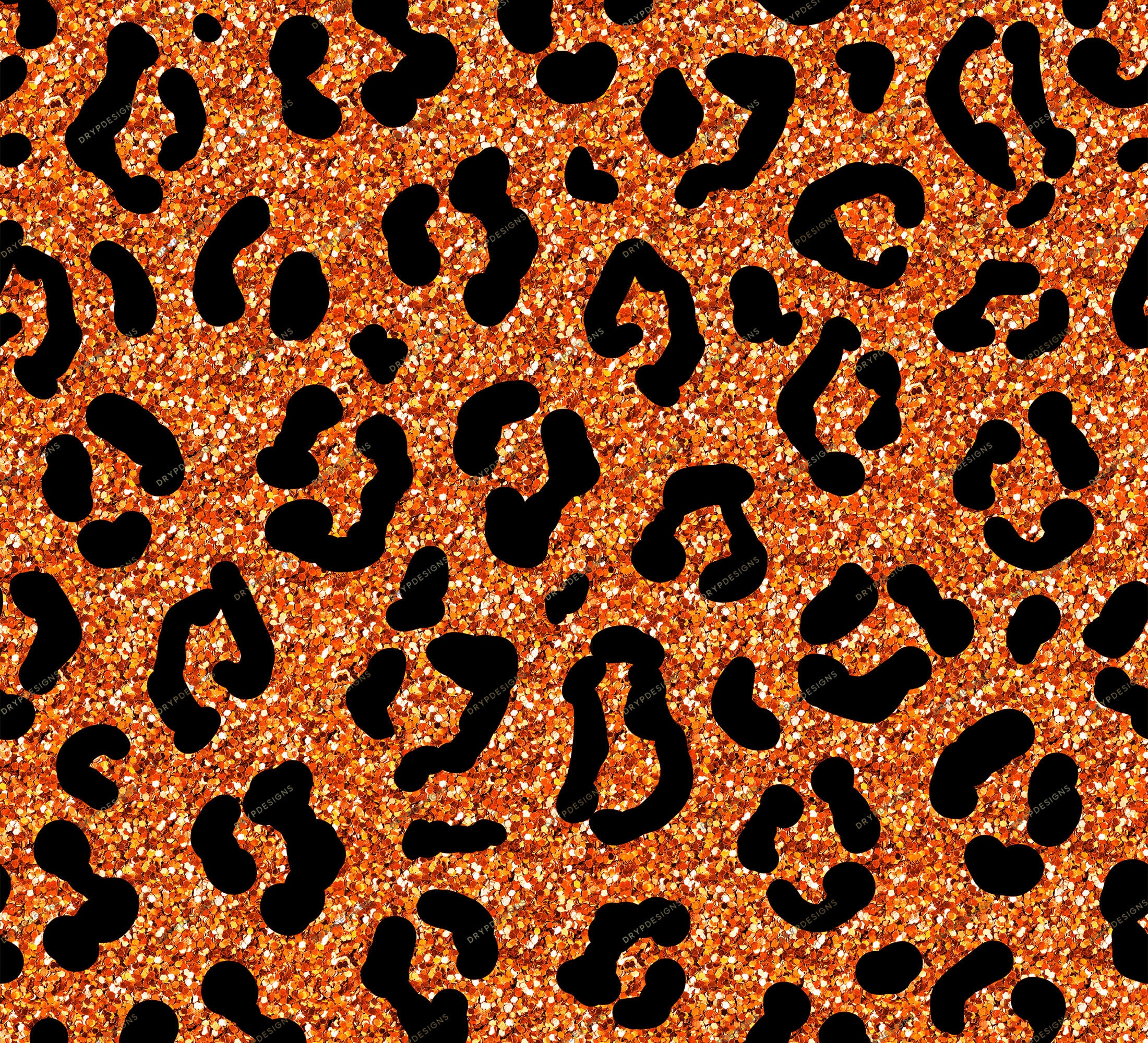 Orange Glitter Leopard Print Seamless Background Pattern - Etsy