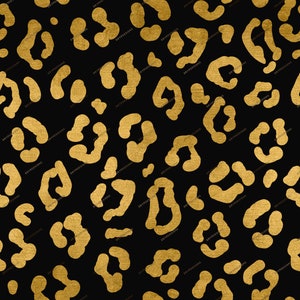 Black + Gold Seamless Leopard Print Background Pattern - Metallic ...