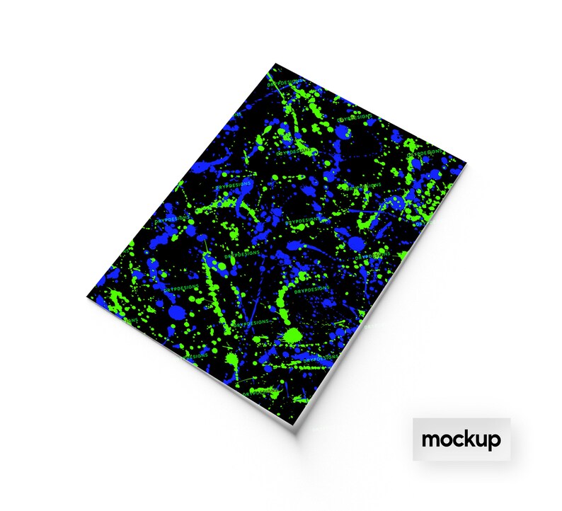 Blue Green Neon Paint Splatter Seamless Digital Paper - Etsy
