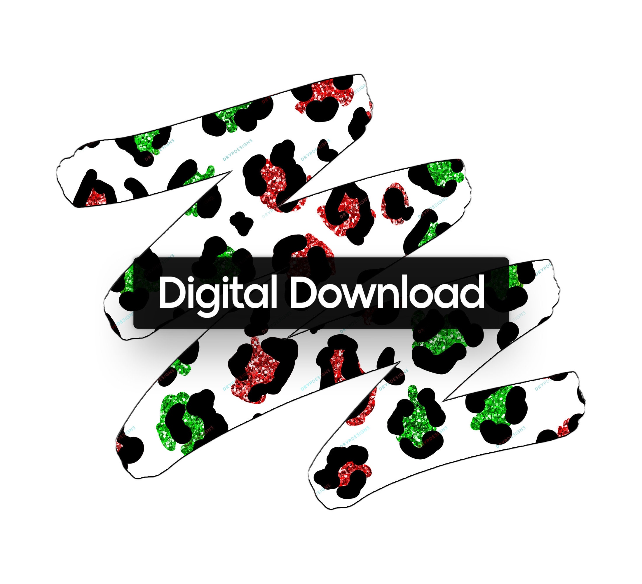 Red Green Glitter Leopard Print PNG Seamless Leopard - Etsy
