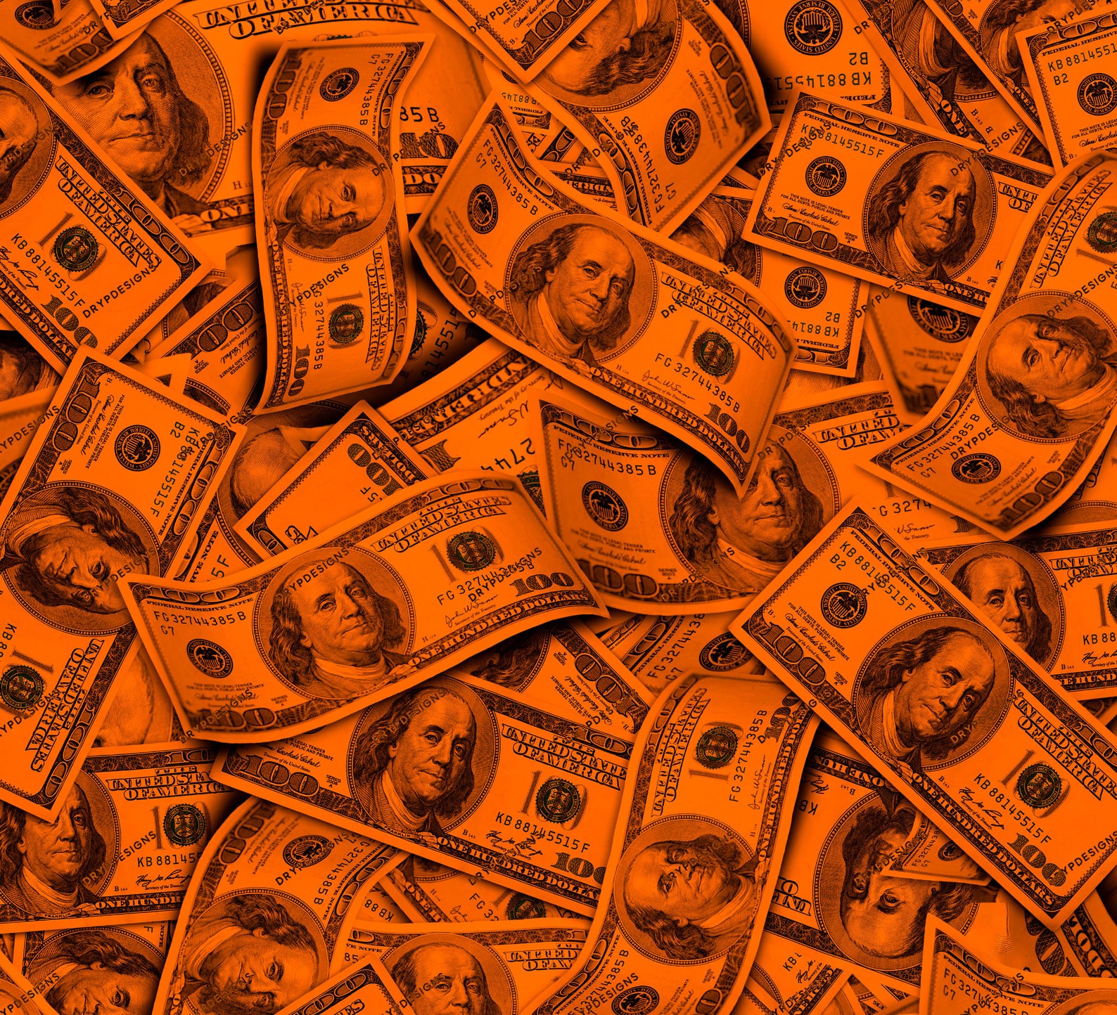 Orange Money Seamless Digital Paper Background Pattern - Etsy