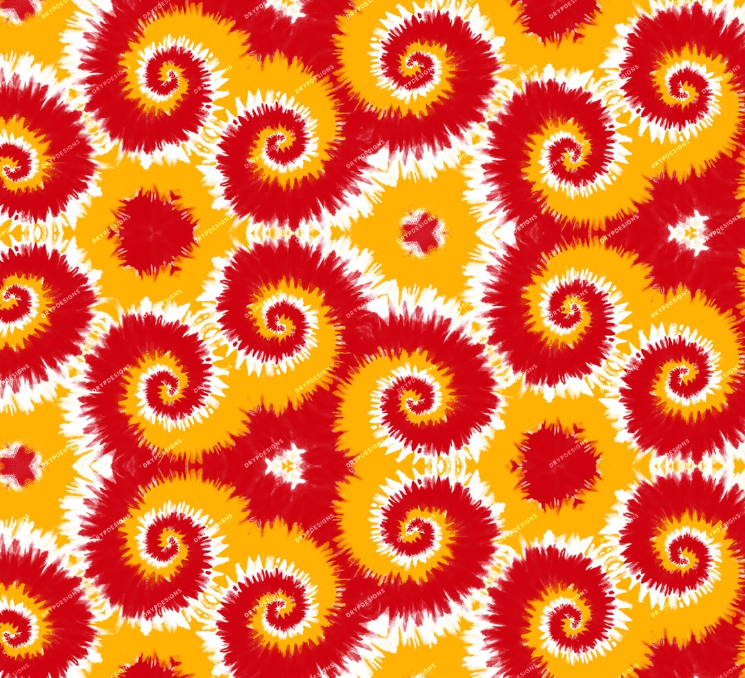 Red + Golden Yellow + White Tiedye Seamless Background Pattern - Tiedye ...