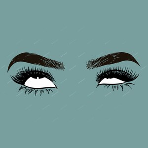Eye Roll Lash SVG + PNG Illustration Graphic - Beautiful Hand Drawn ...