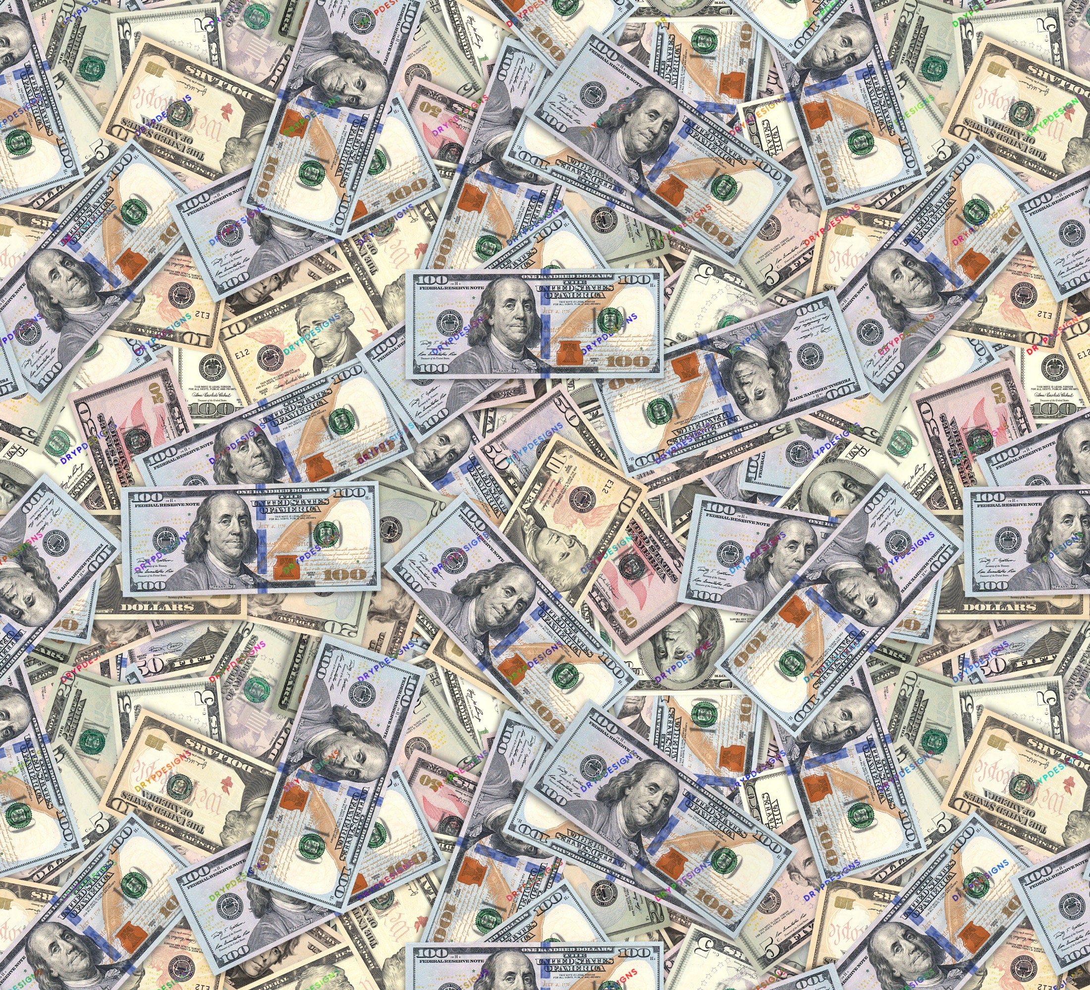 All US Bills Cash Money Seamless Background - USD Banknote Dollars ...