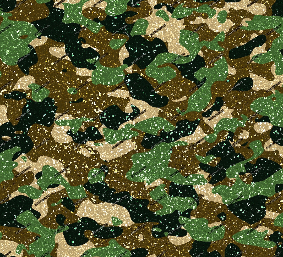 Green + Brown Glitter Camouflage Seamless Digital Background Pattern ...