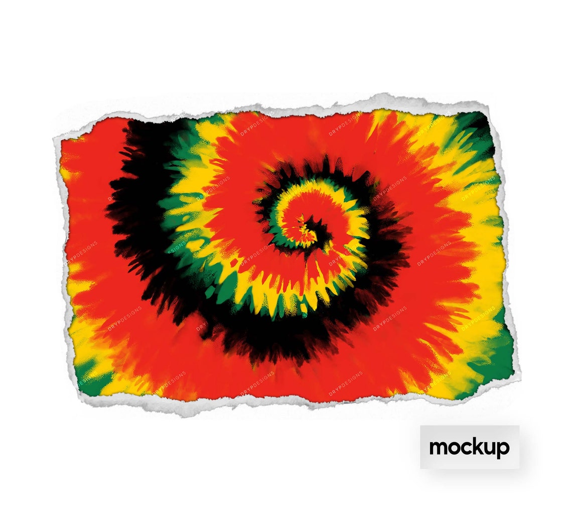 Black + Red + Yellow Green Tie-dye Digital Paper Background PNG - Black ...