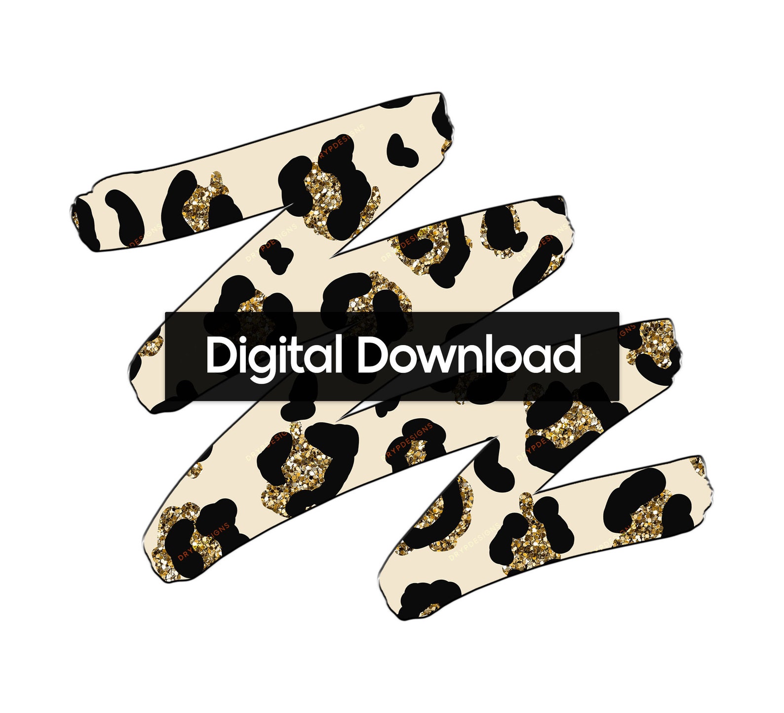 Black Gold Glitter Leopard Print PNG Seamless Leopard - Etsy