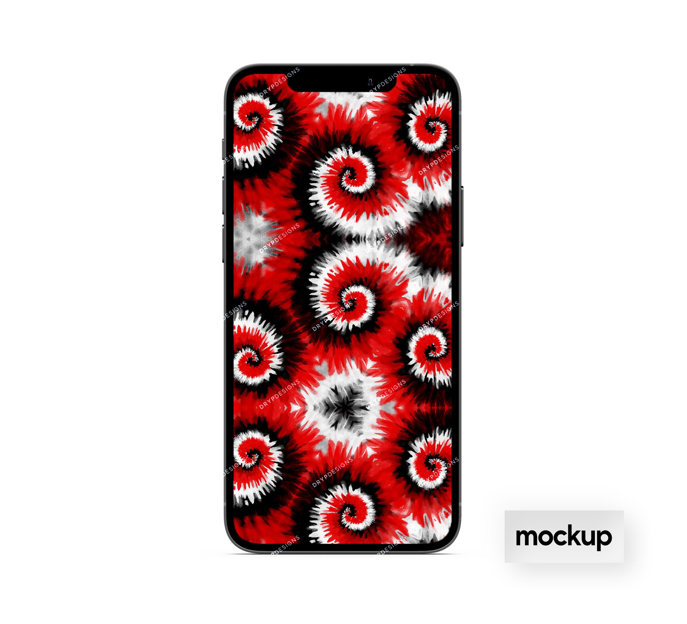 Black + White + Red Tie-dye Swirl Seamless Pattern Background - Digital ...